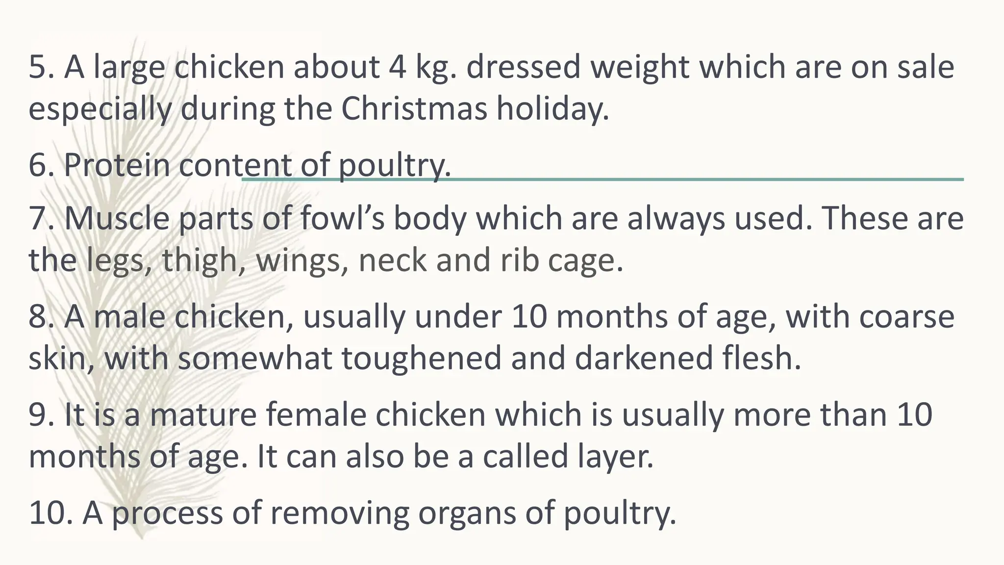 TLE Cookery 10 - Poultry and Game, variety | PPTX