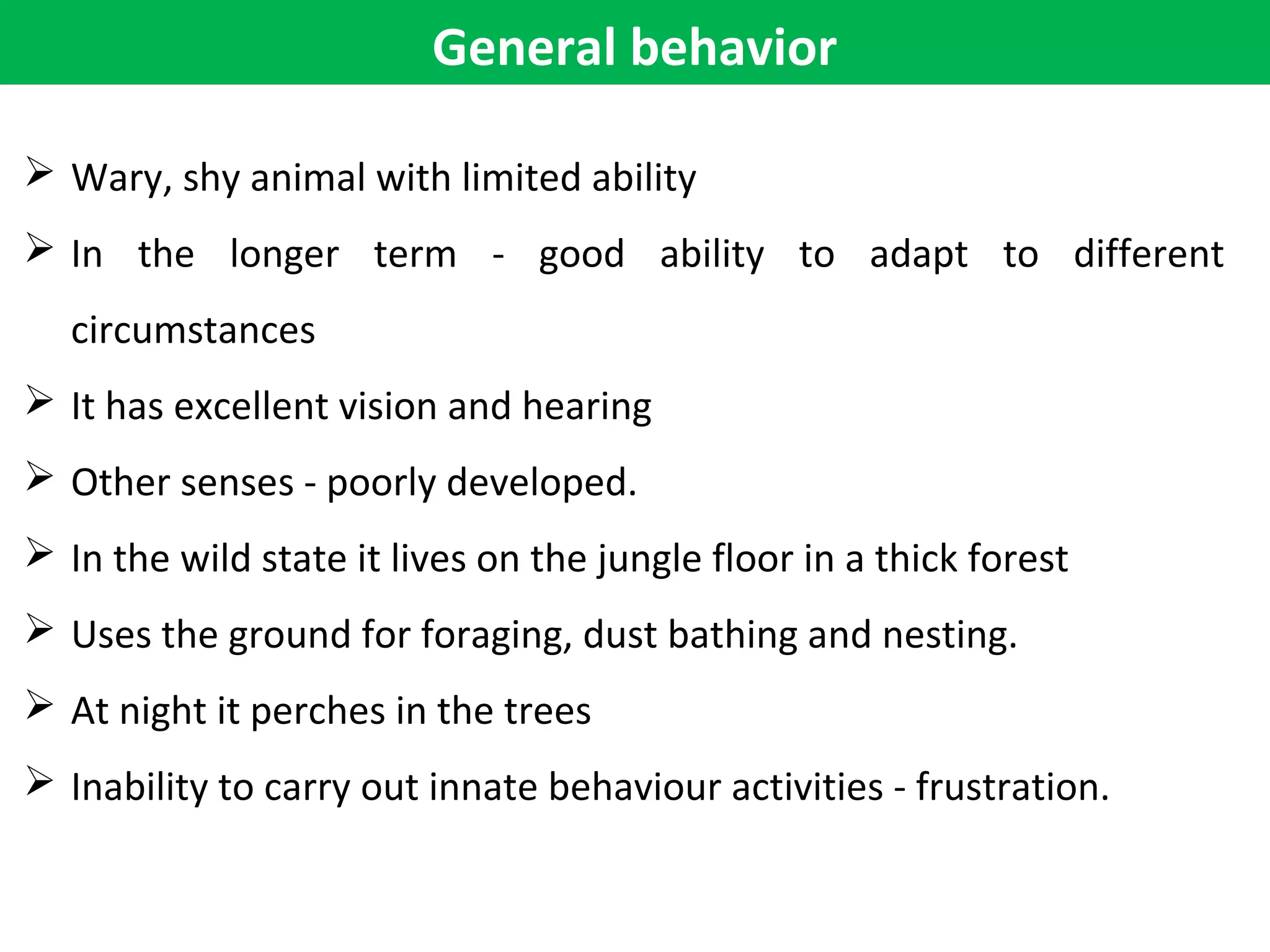 Behaviour Patterns in Poultry | PPT