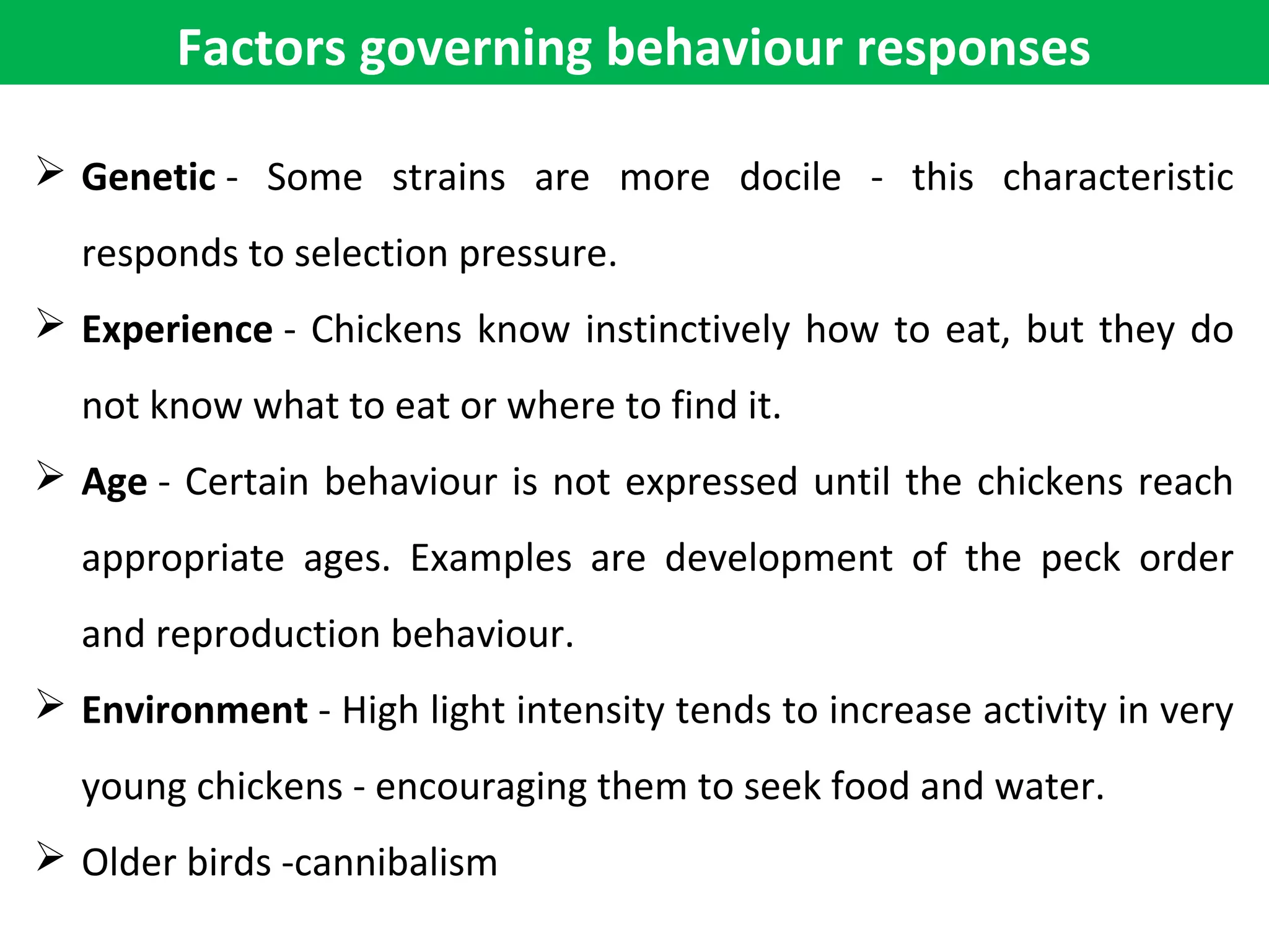 Behaviour Patterns in Poultry | PPT