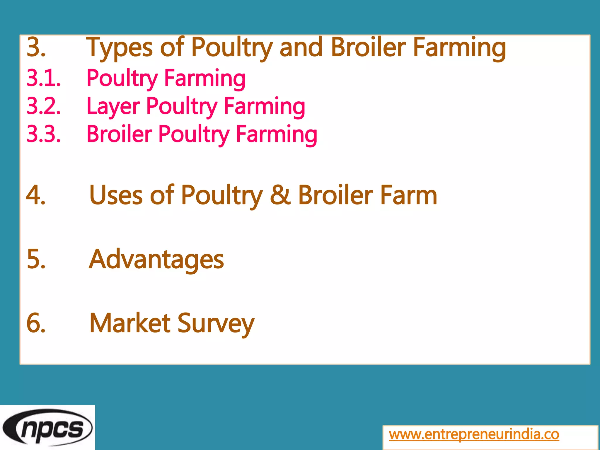 Poultry and Broiler Farming - Manufacturing Plant, Detailed Project ...