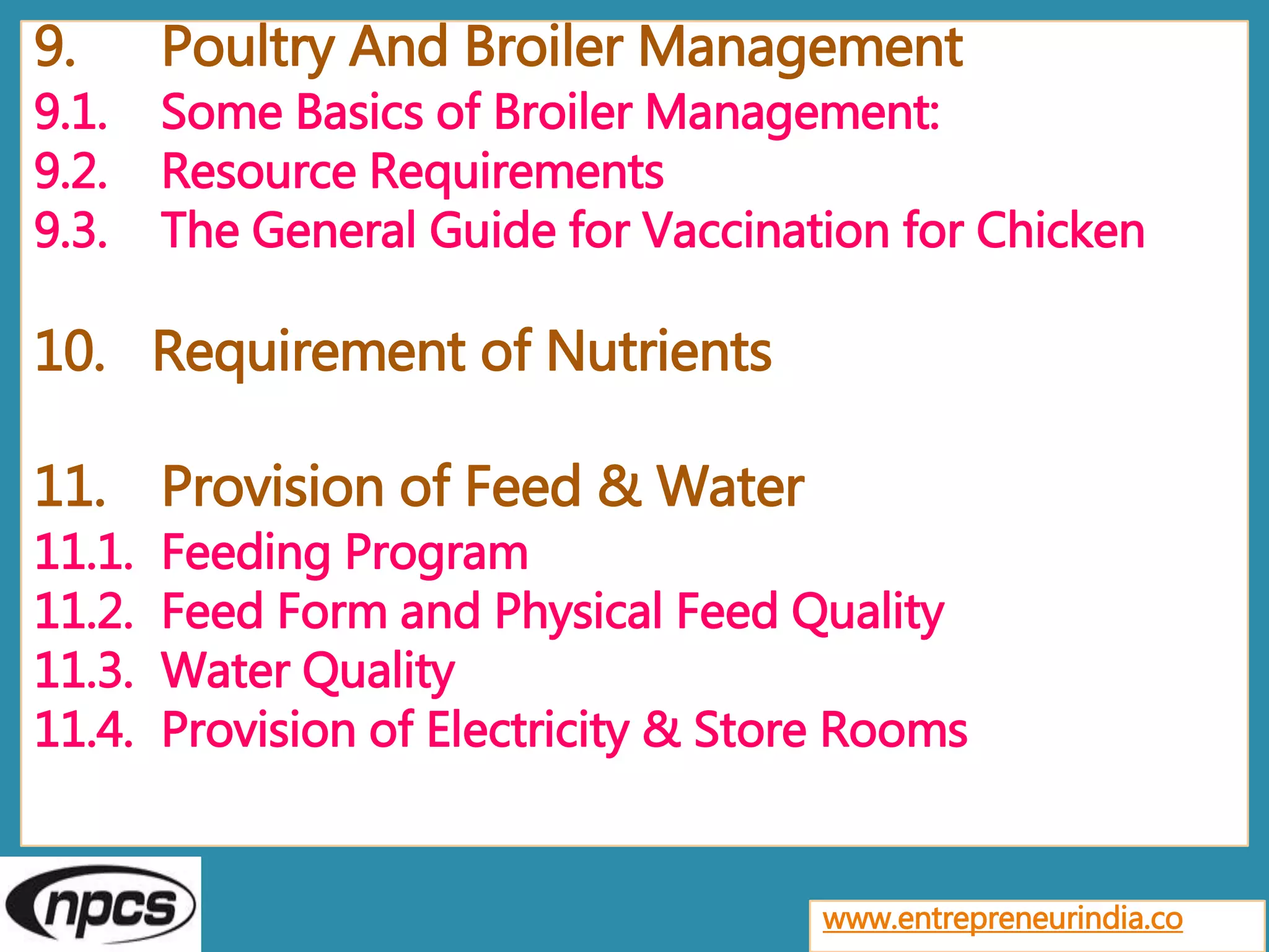 Poultry and Broiler Farming - Manufacturing Plant, Detailed Project ...