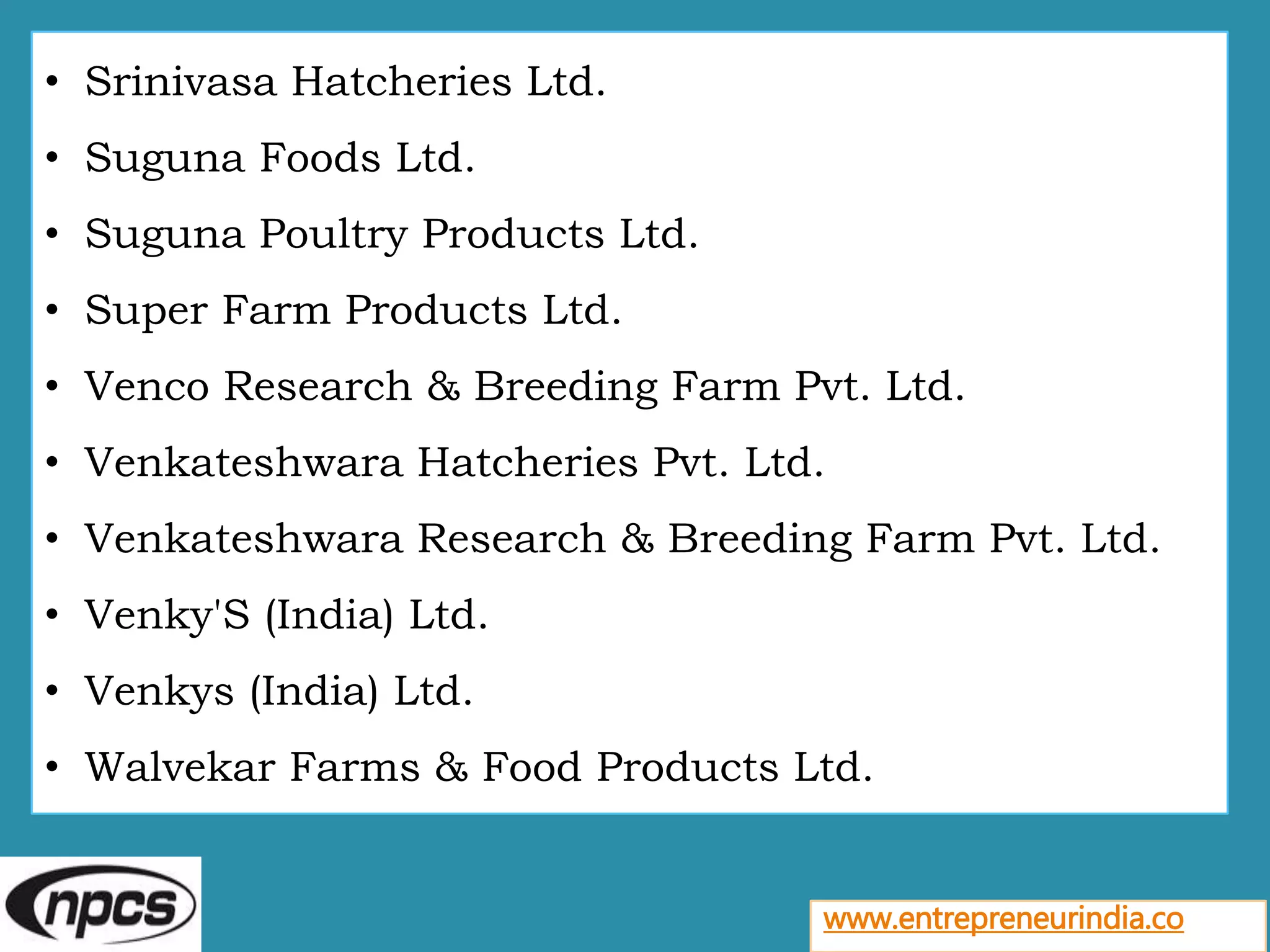 Poultry and Broiler Farming - Manufacturing Plant, Detailed Project ...