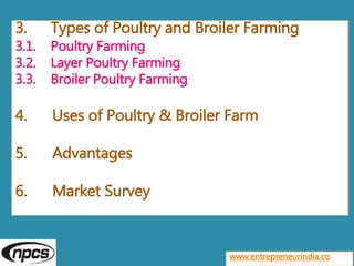 Poultry and Broiler Farming - Manufacturing Plant, Detailed Project ...