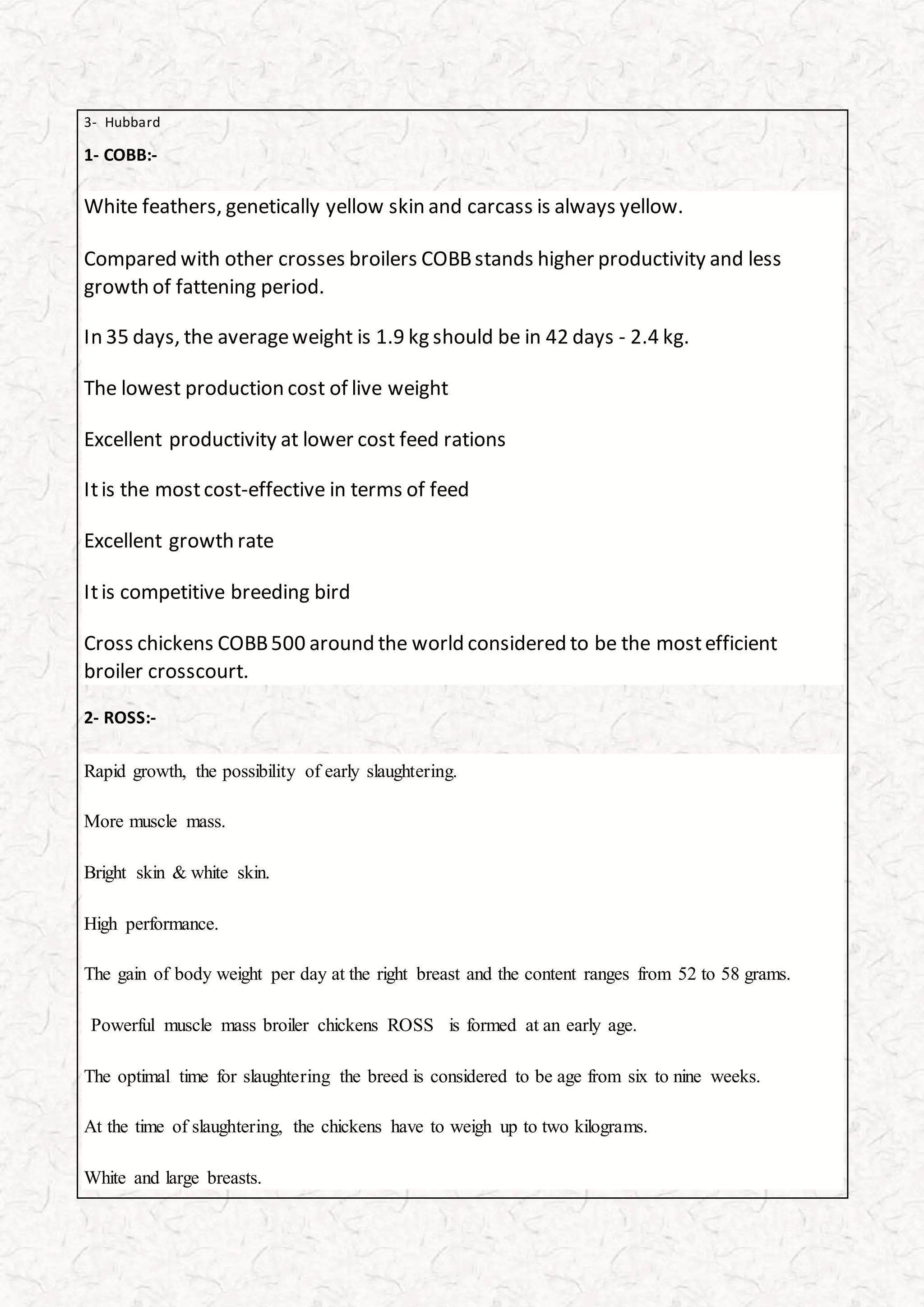 Poultry Breed F 2 Docx