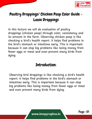 Poultry Droppings / Chicken Poop Color Guide | PDF