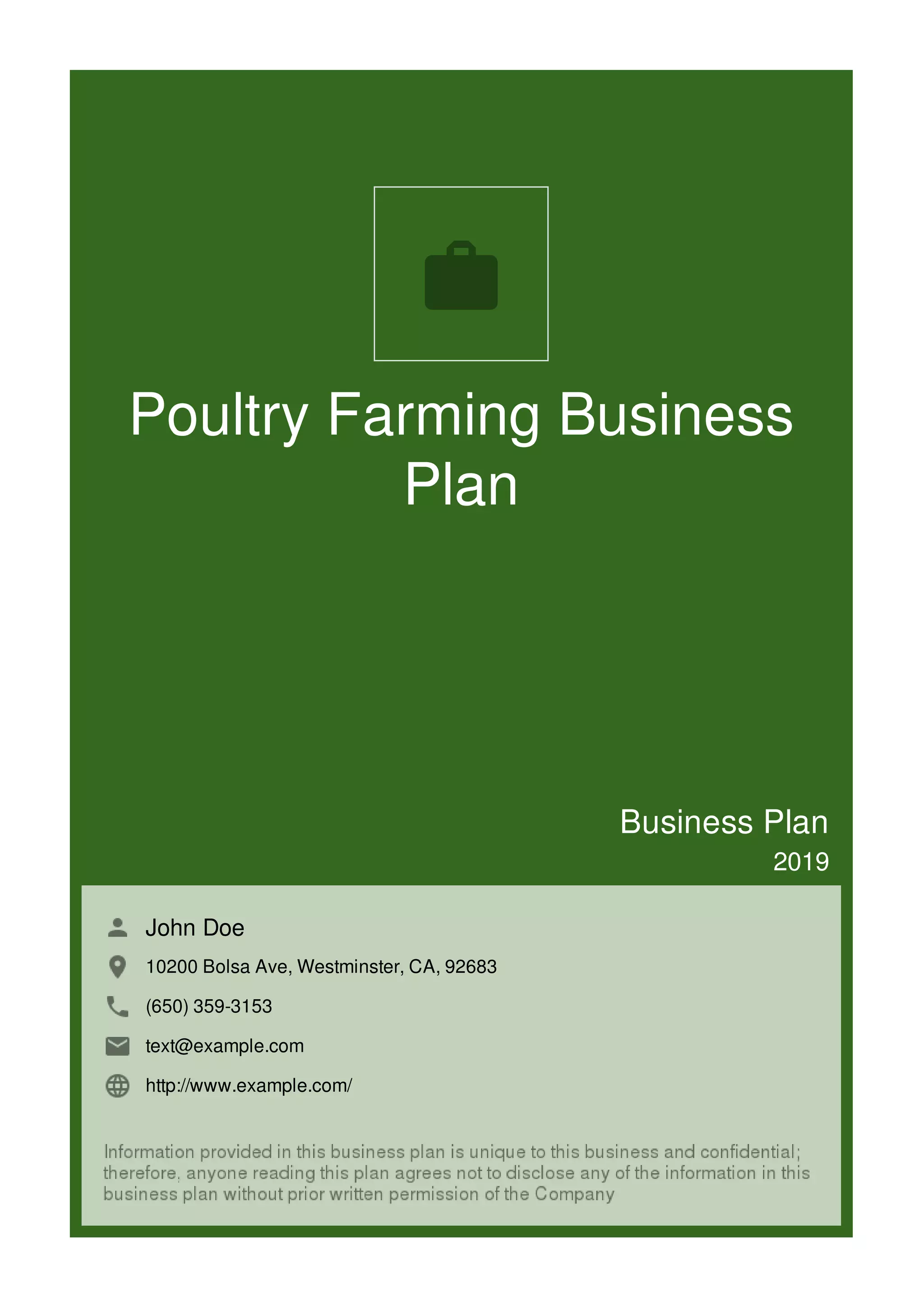 Poultry farming business plan example | PDF