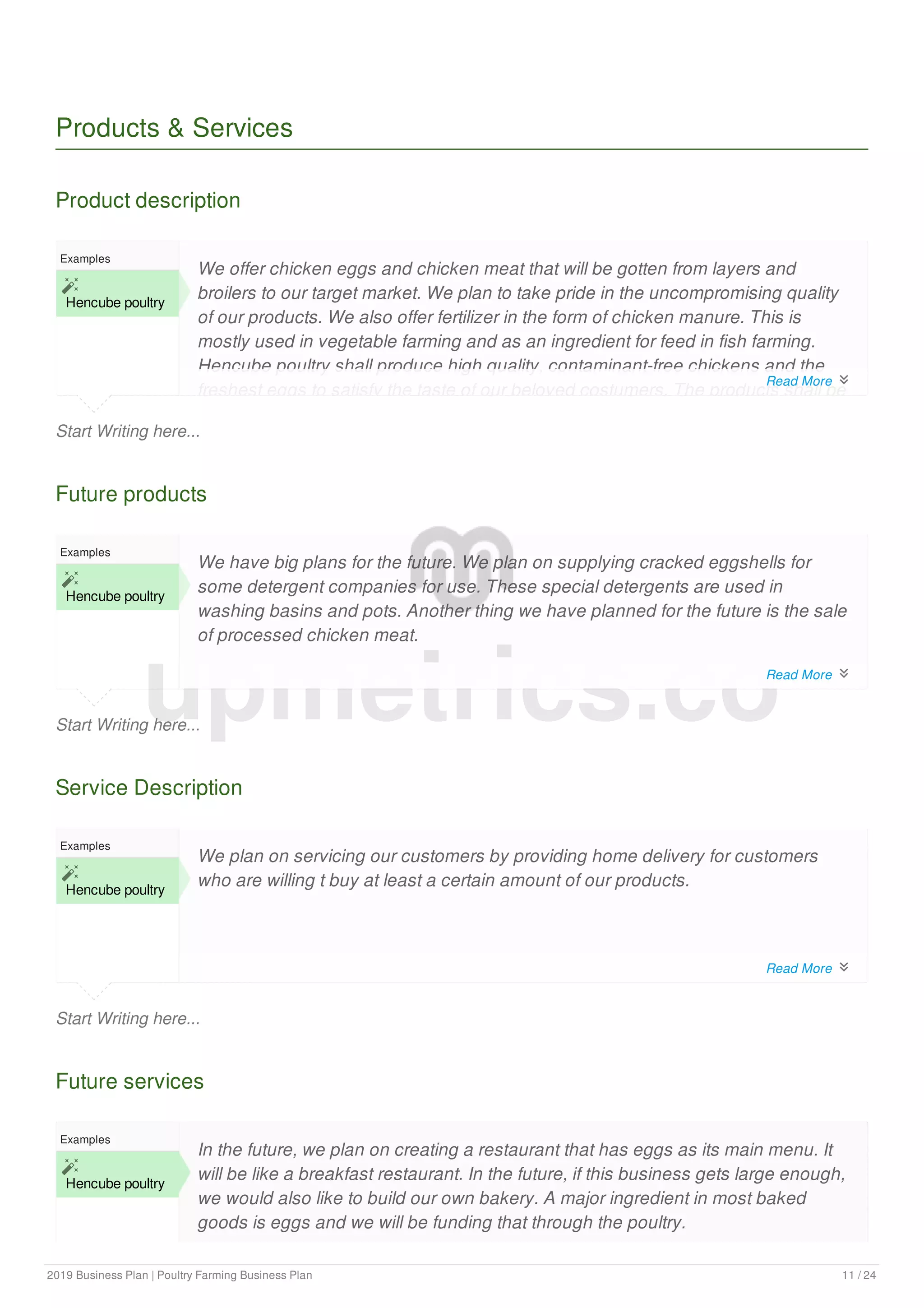 Poultry farming business plan example | PDF