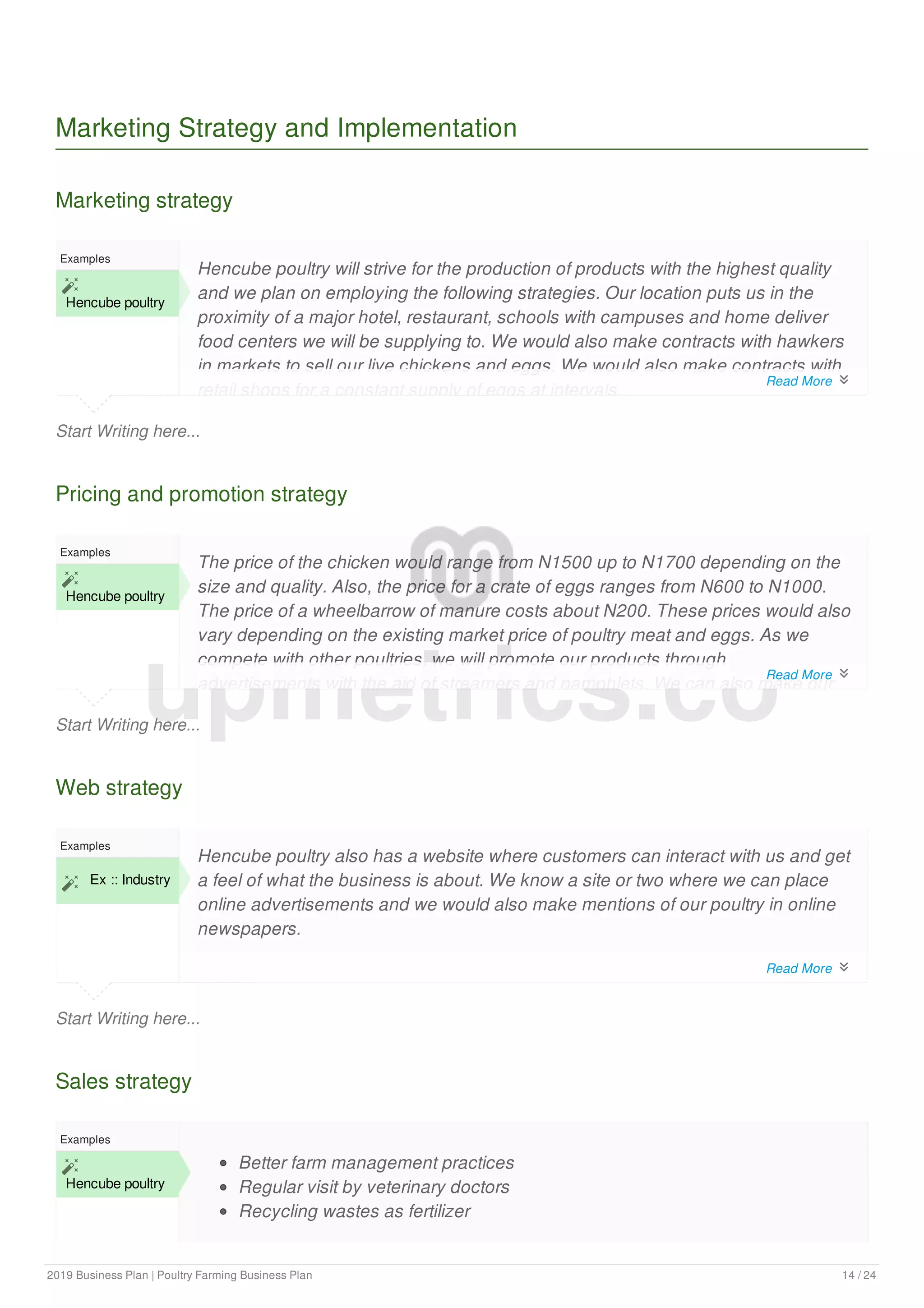 Poultry farming business plan example | PDF
