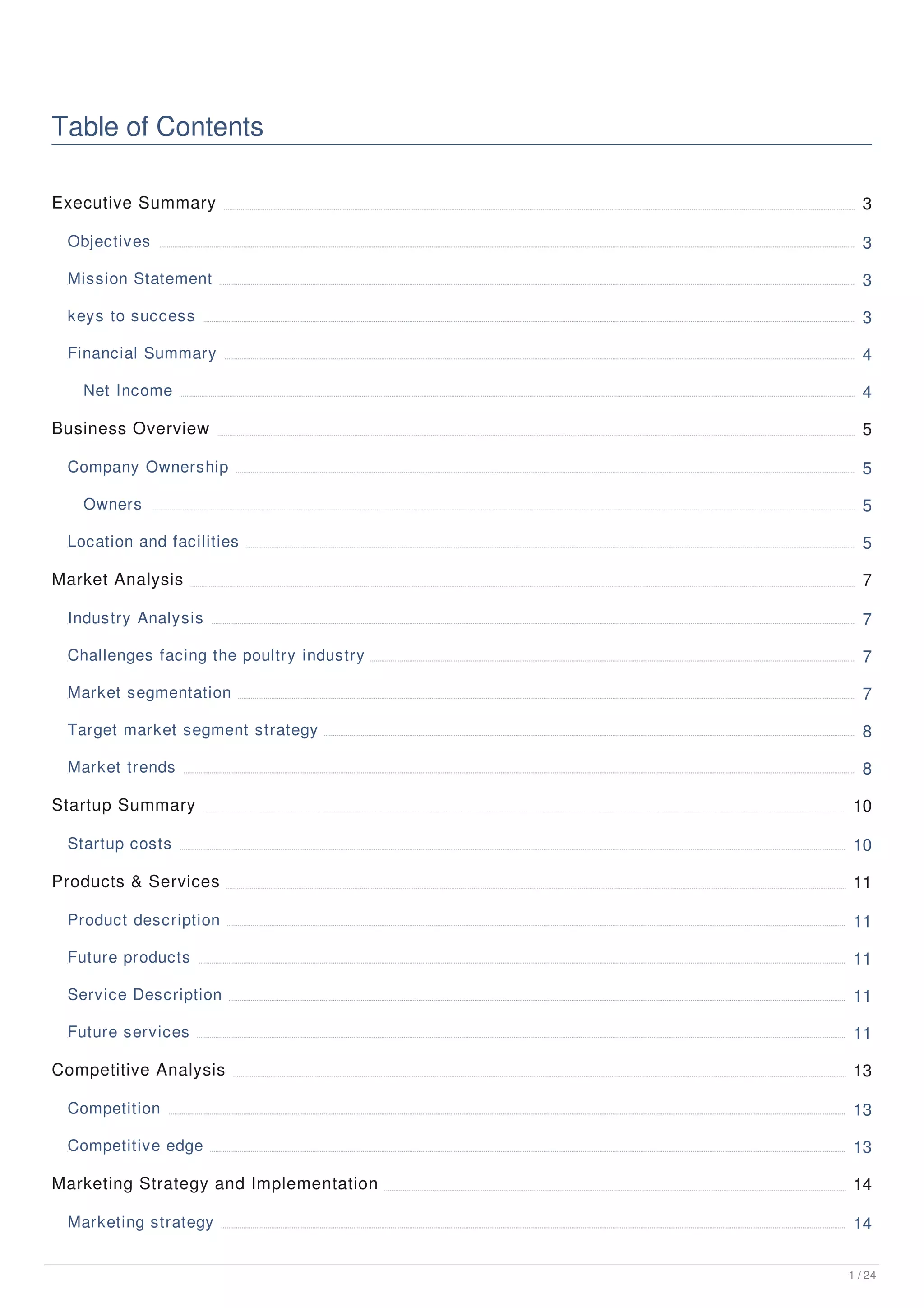 Poultry farming business plan example | PDF