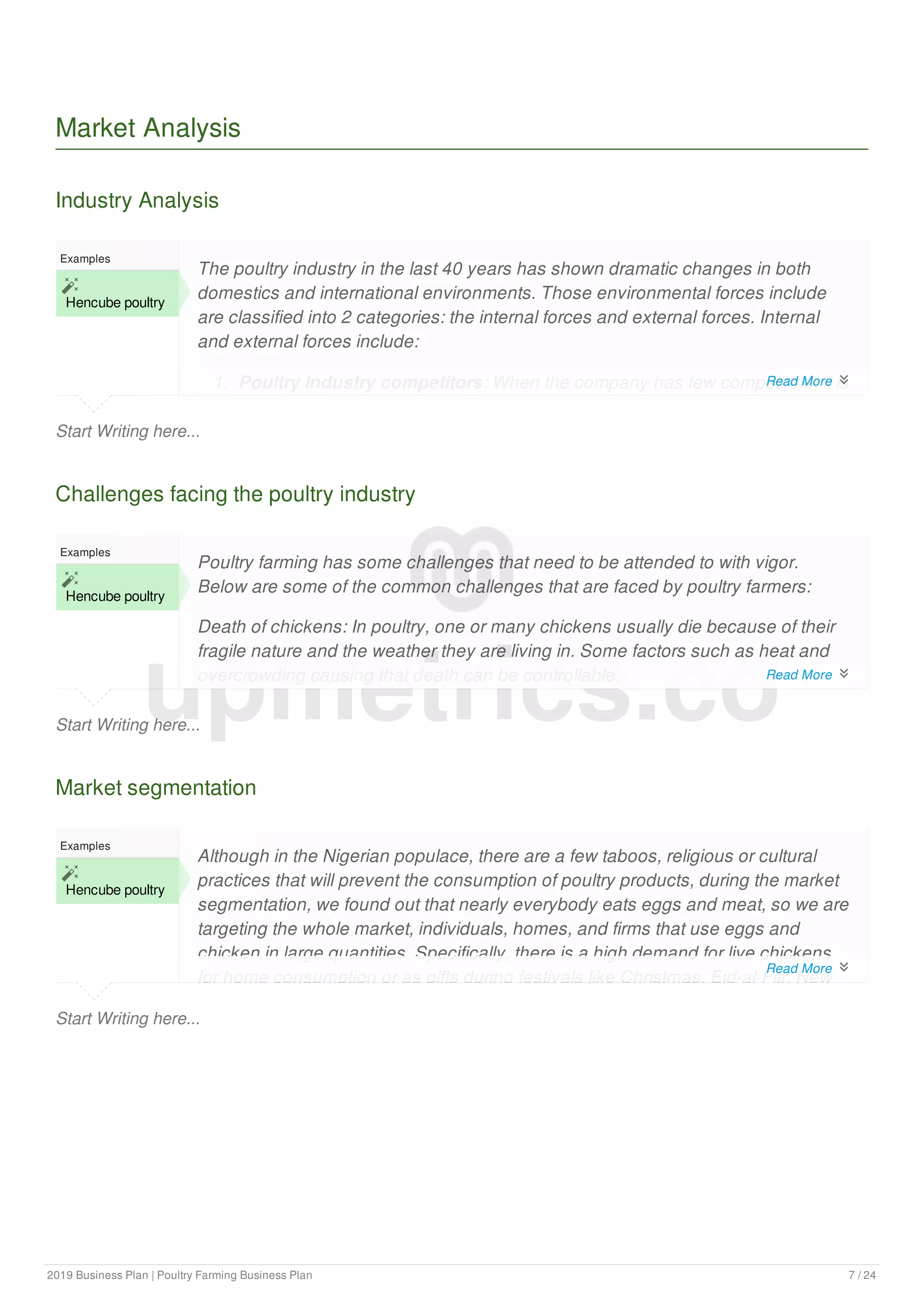 Poultry farming business plan example | PDF