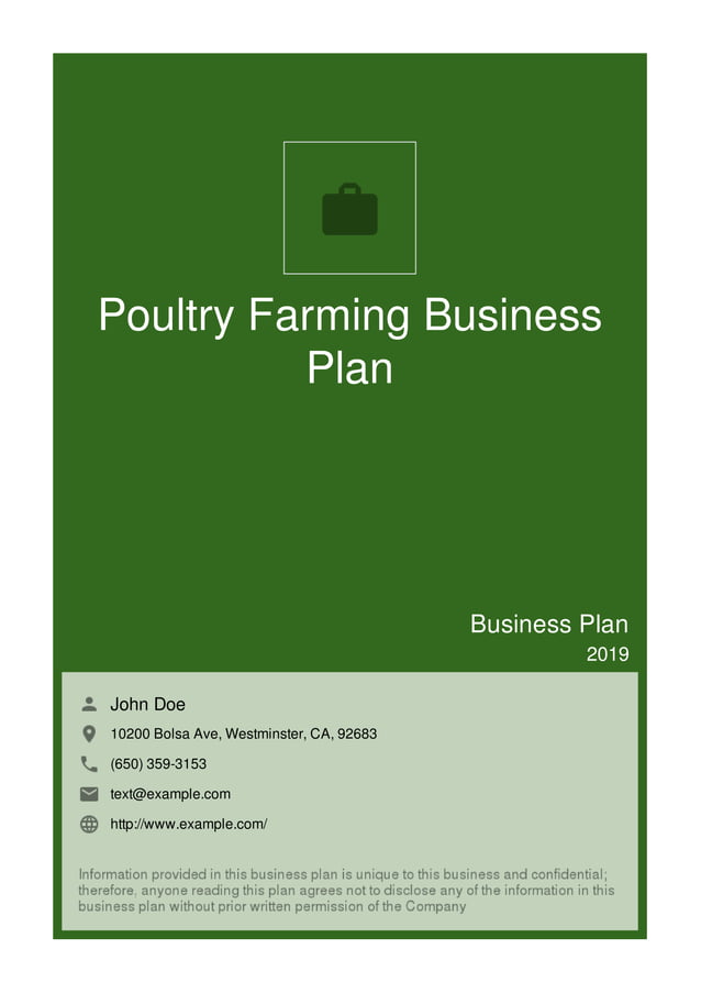 Poultry farming business plan example | PDF