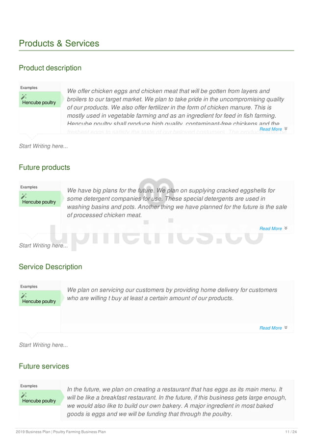 Poultry farming business plan example | PDF