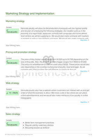 Poultry farming business plan example | PDF