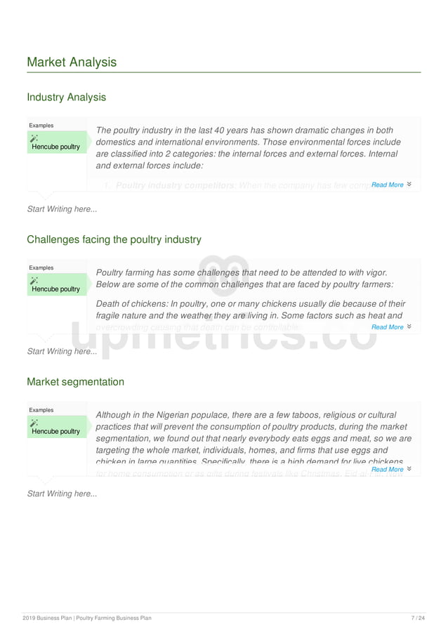 Poultry farming business plan example | PDF