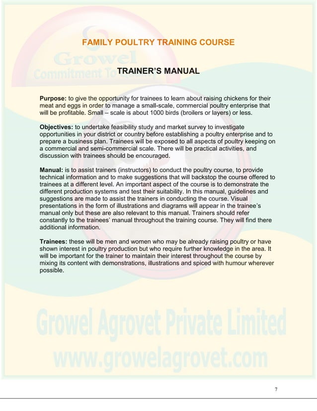 Poultry Farming Training Course | PDF