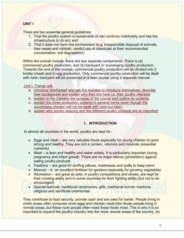 Poultry Farming Training Course | PDF