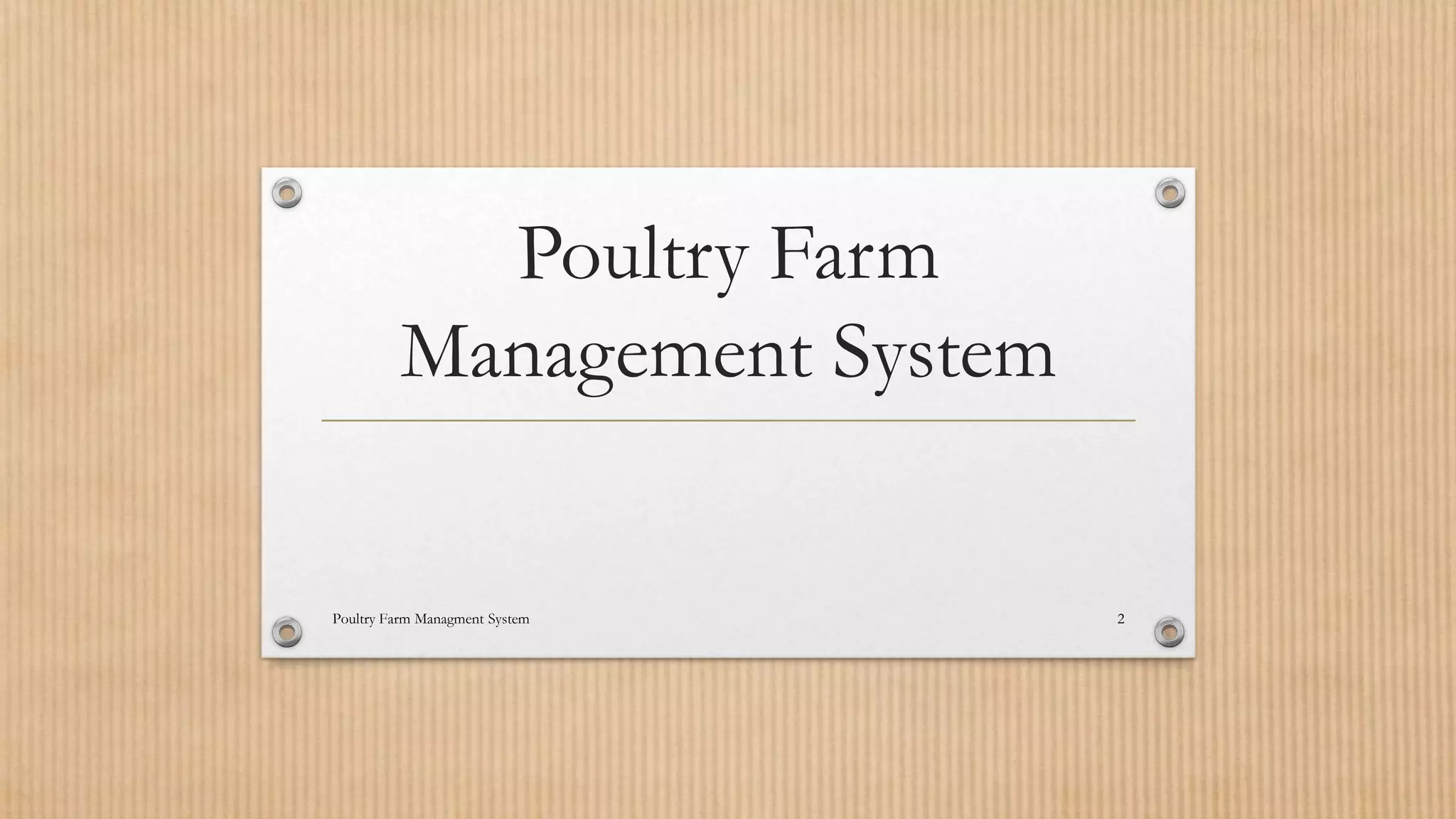 Poultry Farm Management System | PPTX