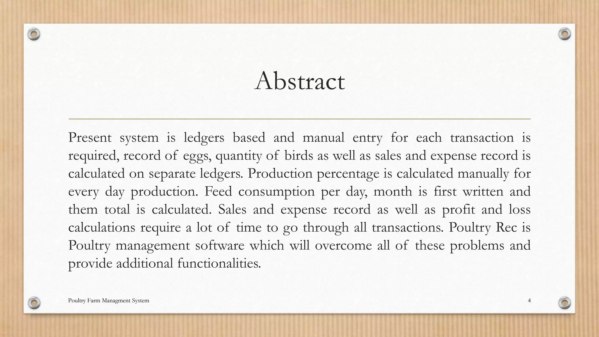 Poultry Farm Management System | PPTX