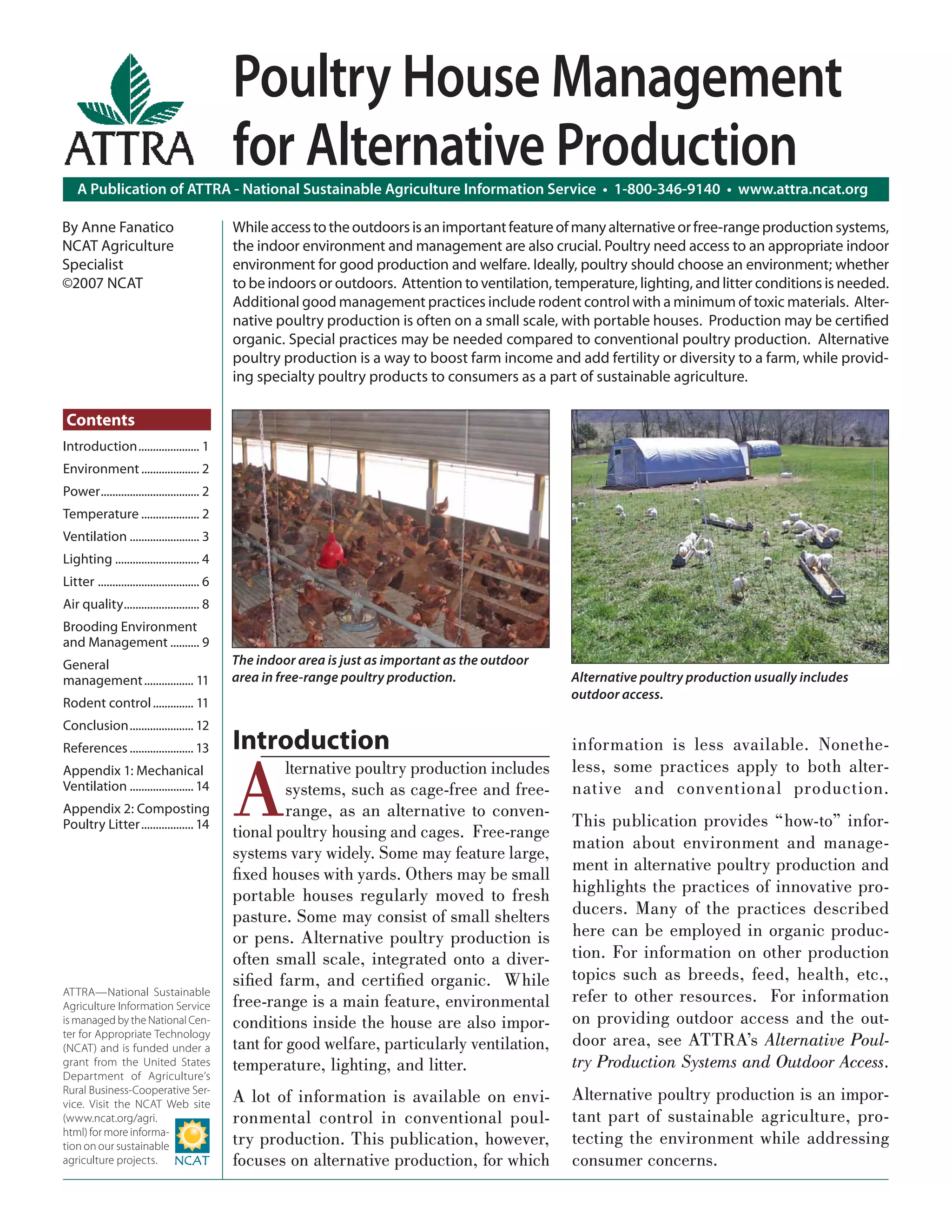 Poultry House Management for Alternative Production | PDF