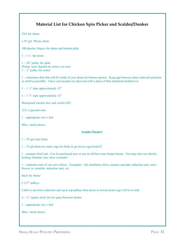 Small-Scale Poultry Processing | PDF