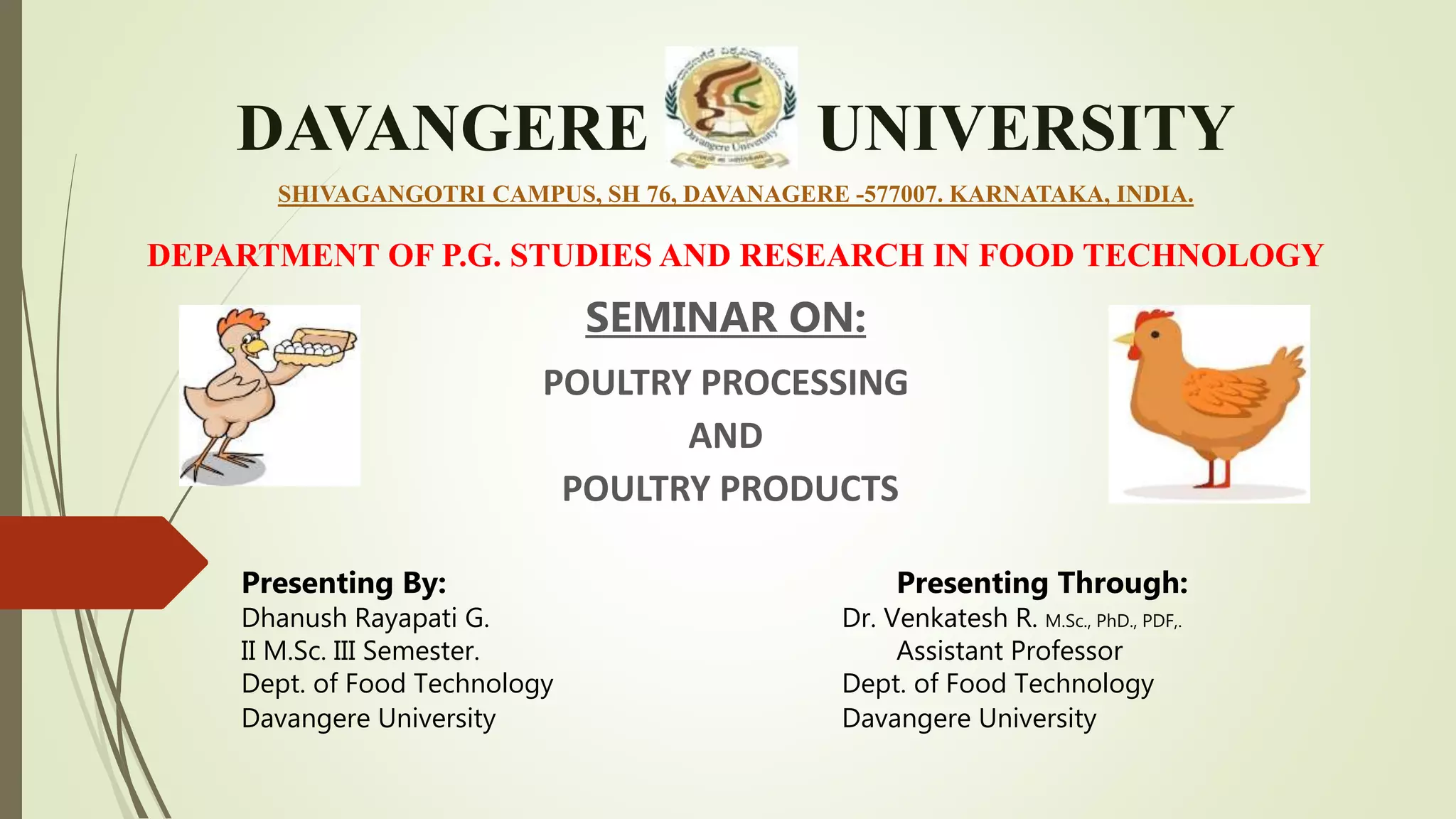Poultry processing and poultry products ppt by dhanush rayapati | PPTX