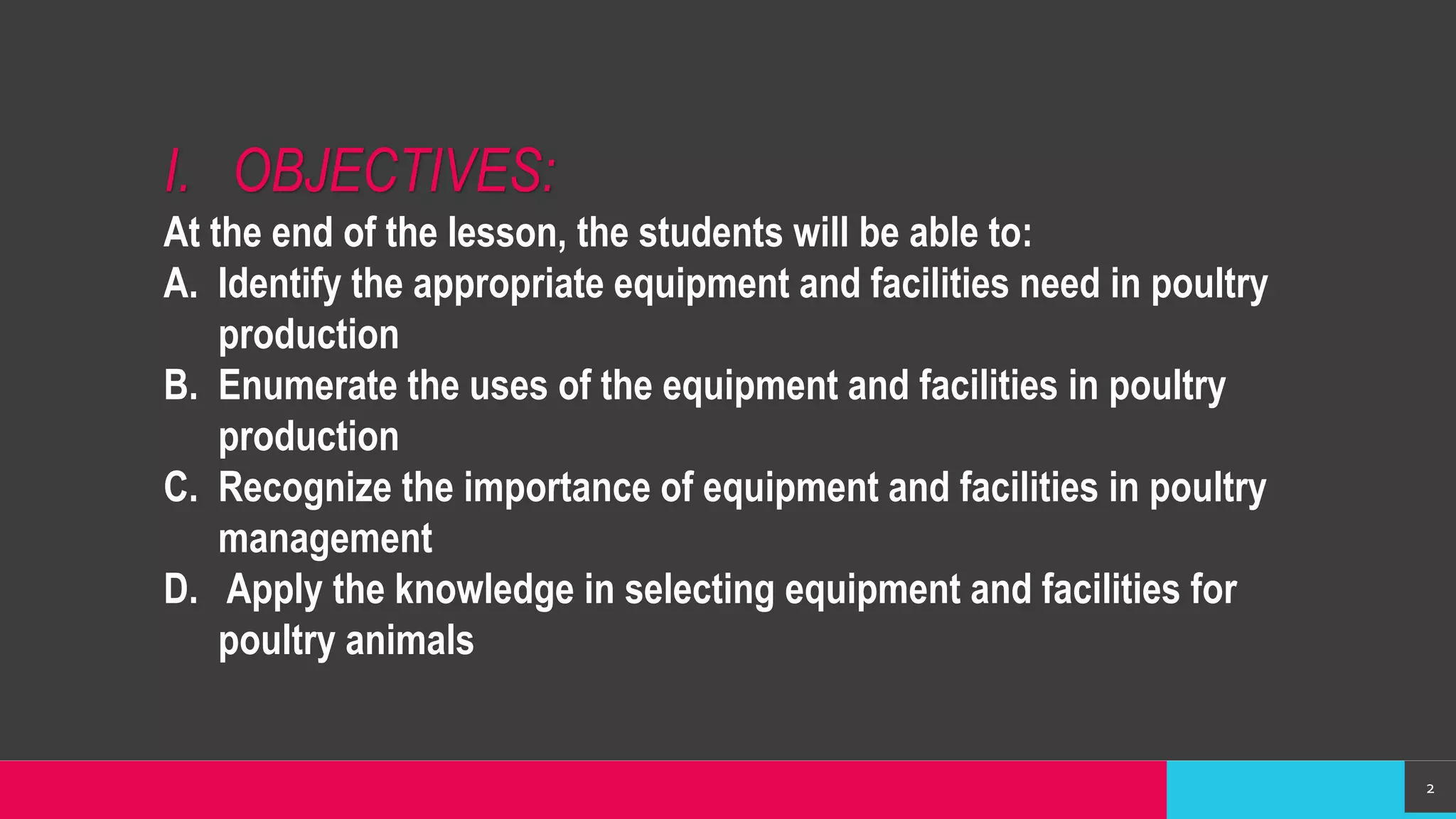 Poultry Production: Equipment and Facilities | PPTX