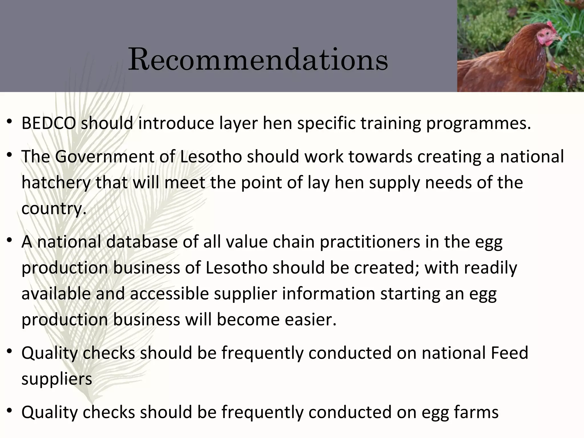 Poultry Value Chain Analysis in Lesotho - Egg Production | PPT
