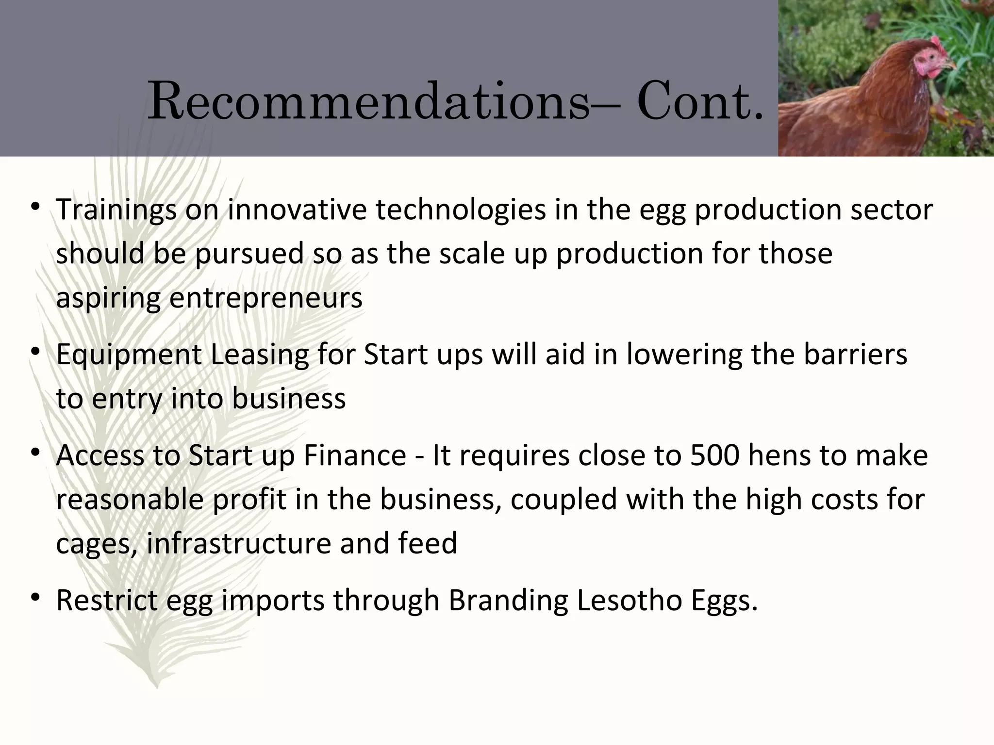 Poultry Value Chain Analysis in Lesotho - Egg Production | PPT