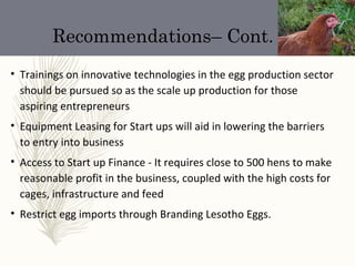 Poultry Value Chain Analysis in Lesotho - Egg Production | PPT