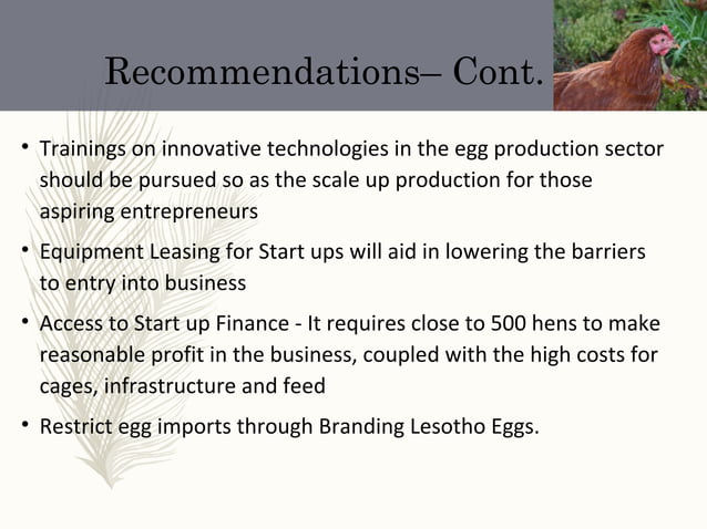 Poultry Value Chain Analysis in Lesotho - Egg Production | PPT
