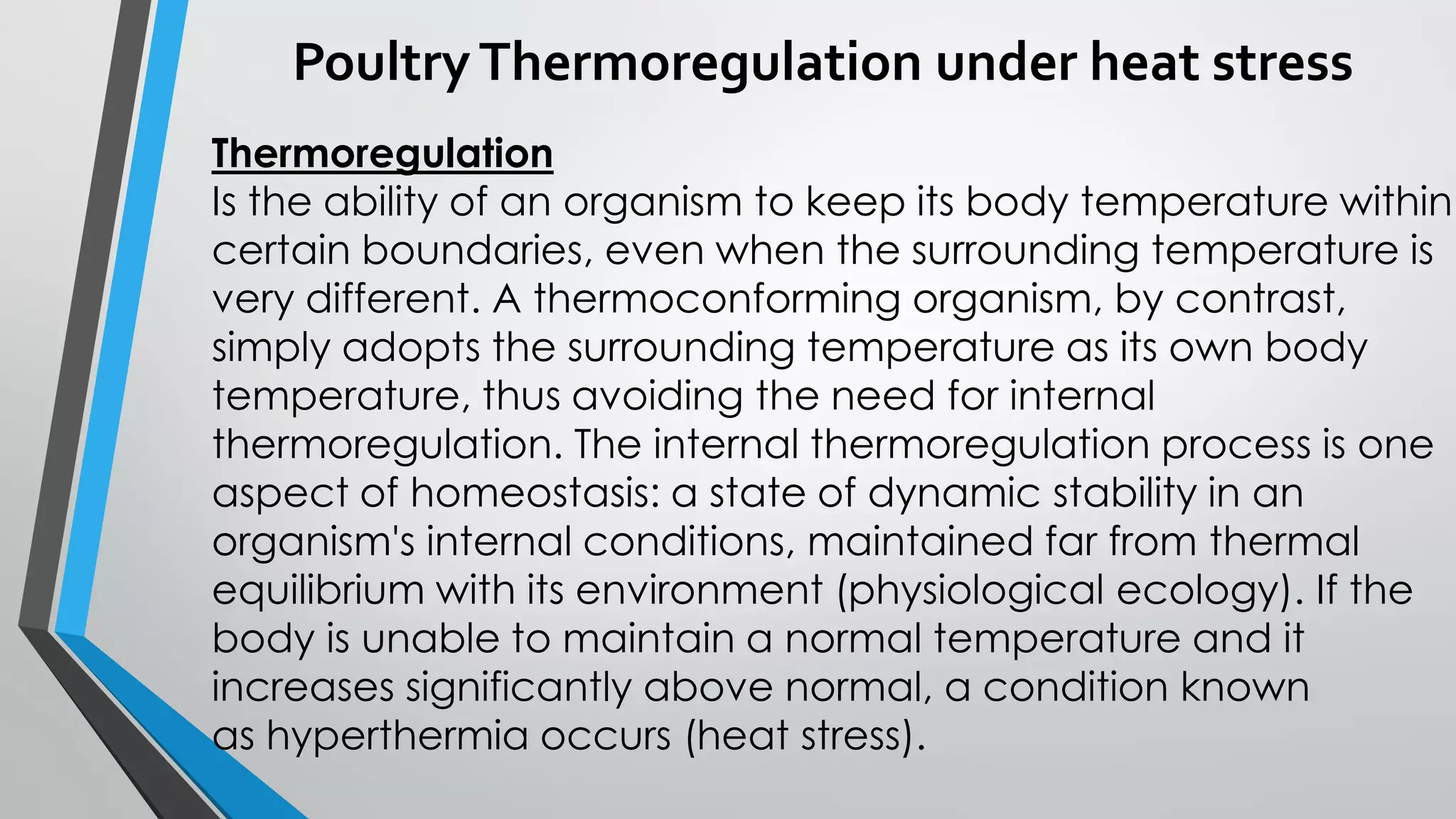 Poultry response, behavior and thermoregulation under heat stress | PDF