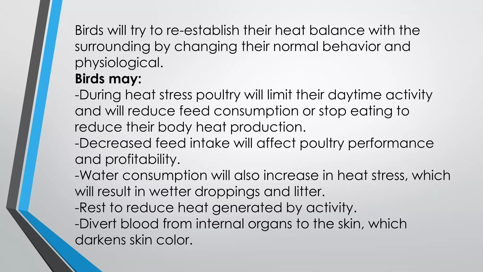 Poultry response, behavior and thermoregulation under heat stress | PDF