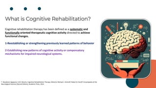 Computer based Cognitive Rehabilitation; From introduction to practice | PPT