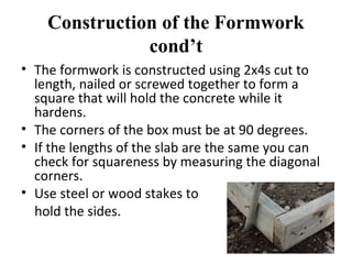 Pouring concrete into formwork | PPT