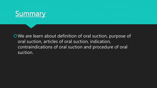Oral suction | PPTX
