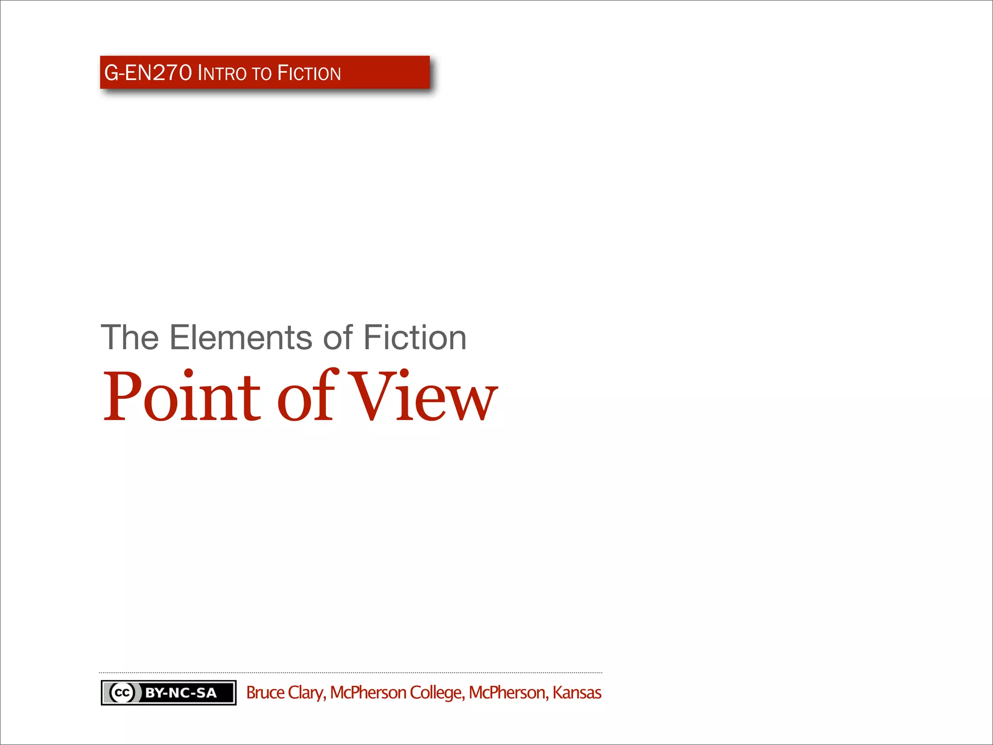 Elements of Fiction: Point of View | PDF