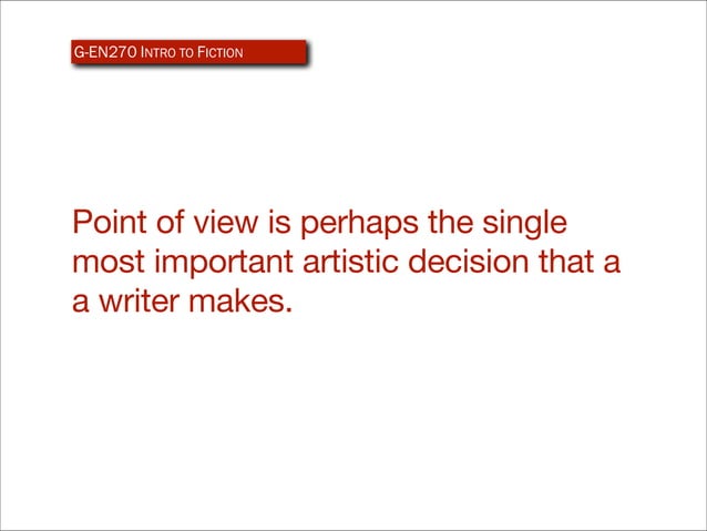 Elements of Fiction: Point of View | PDF