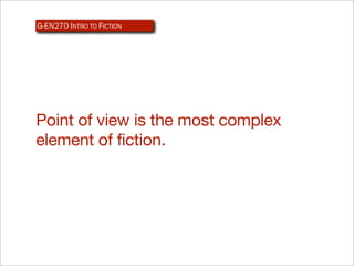 Elements of Fiction: Point of View | PDF