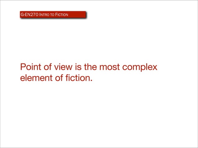 Elements of Fiction: Point of View | PDF
