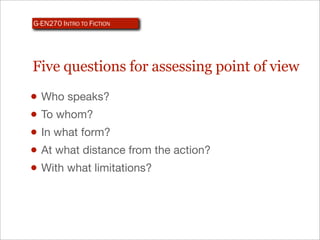 Elements of Fiction: Point of View | PDF