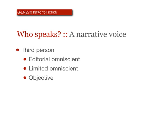 Elements of Fiction: Point of View | PDF