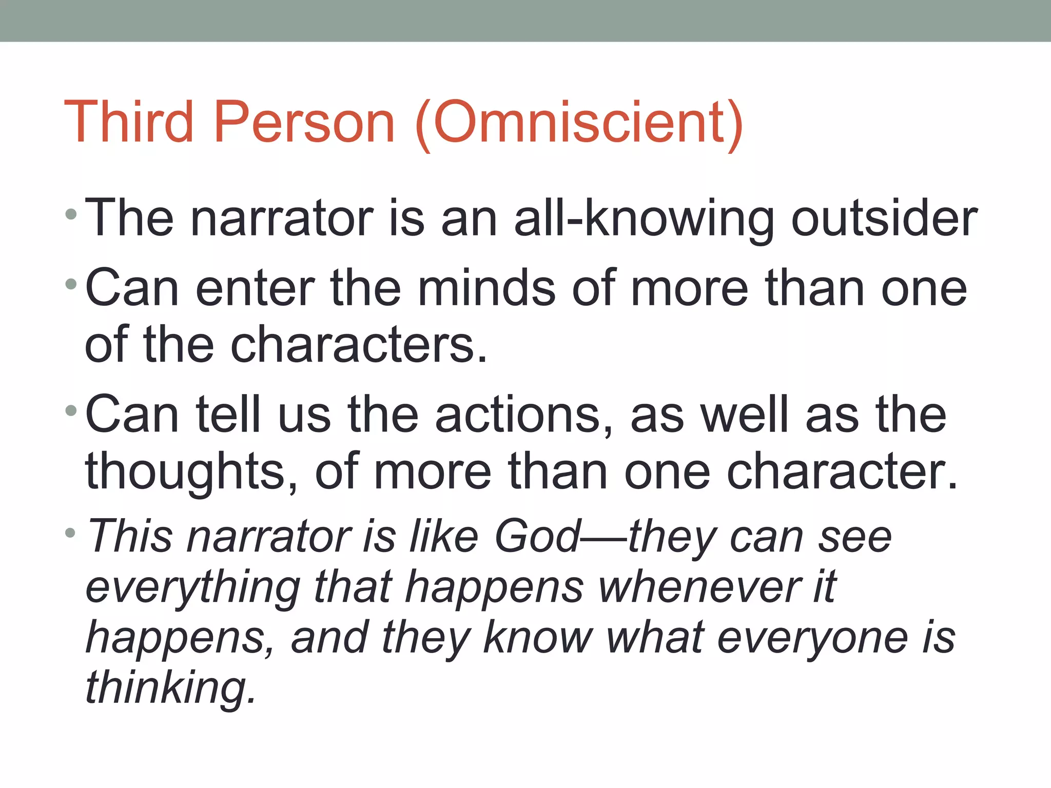 Pov characterization theme | PPT | Fiction | Books and Literature