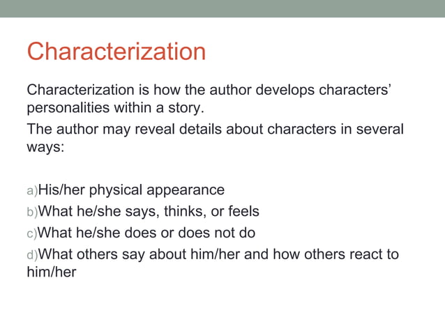Pov characterization theme | PPT | Fiction | Books and Literature