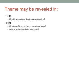 Pov characterization theme | PPT | Fiction | Books and Literature