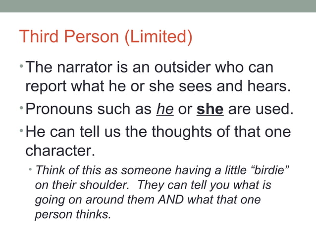 Pov characterization theme | PPT | Fiction | Books and Literature