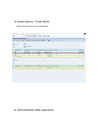 Po vendor down pay process SAP | PDF