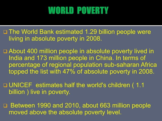 Poverty and shocking facts about poverty | PPT