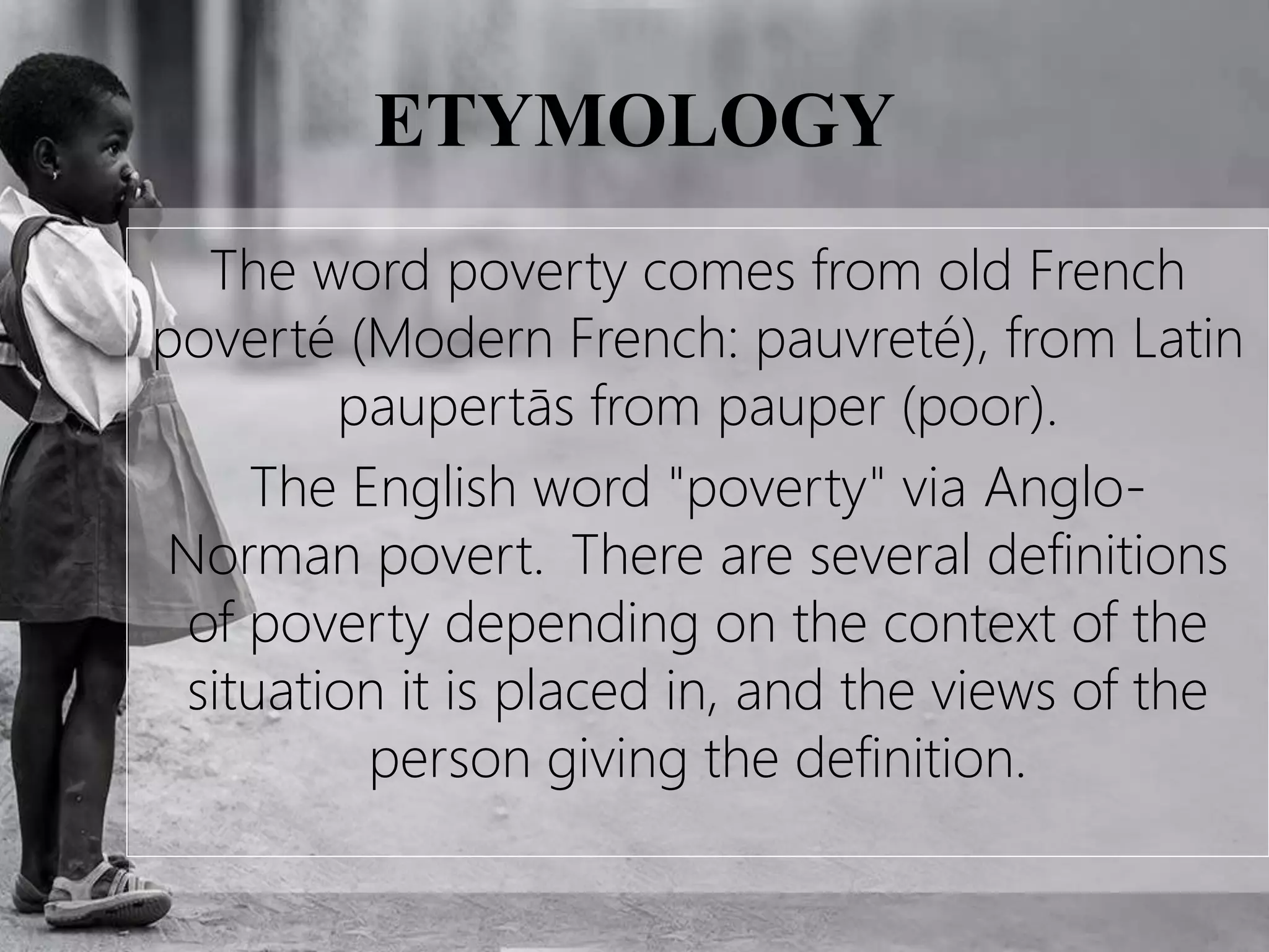 Poverty and its causes | PPTX