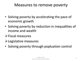 Measures To Remove Poverty