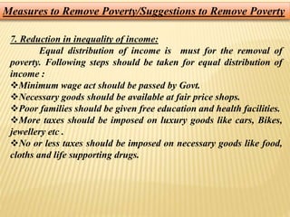 Measures To Remove Poverty